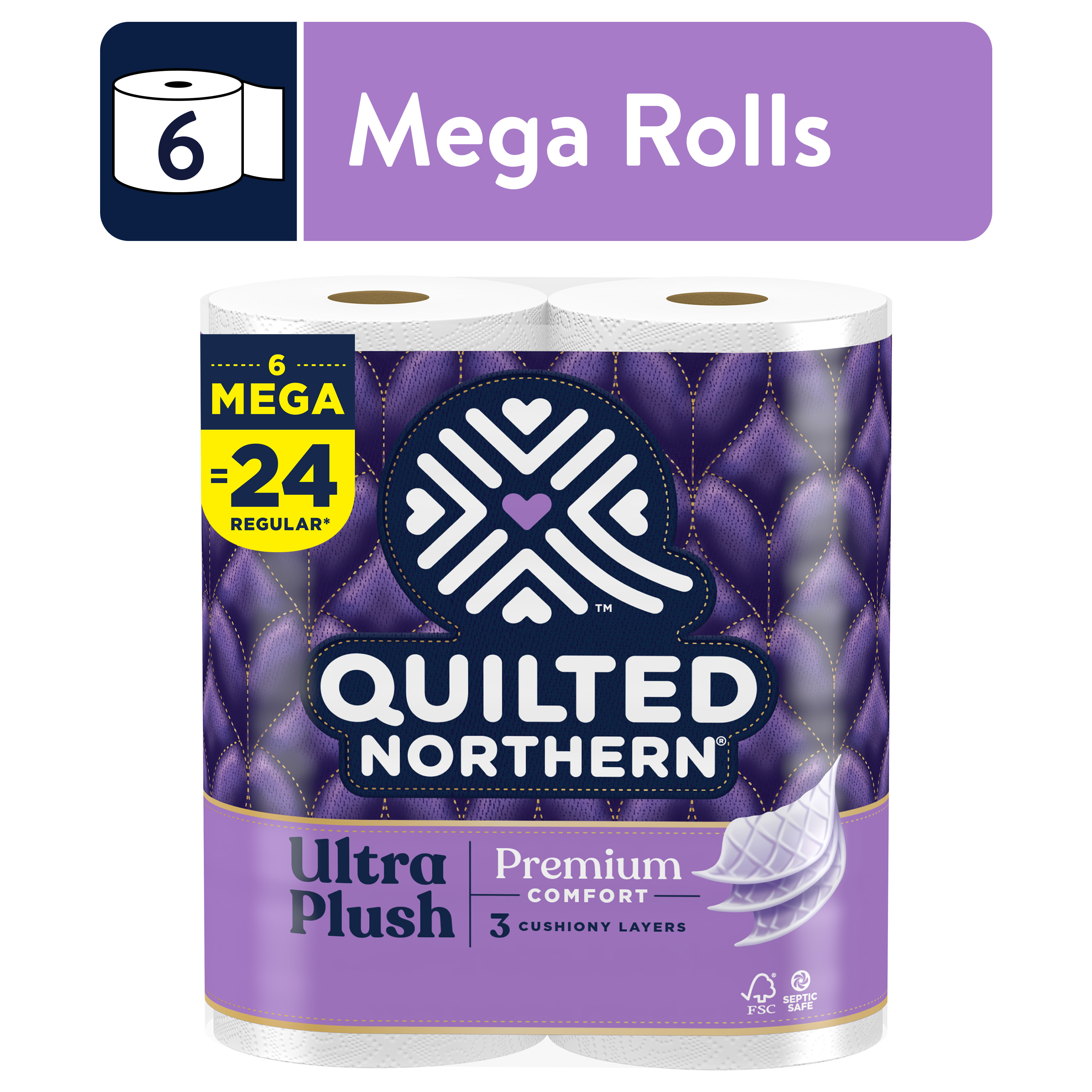 Quilted Northern Ultra Plush Toilet Paper, 6 Mega Rolls - Walmart.com