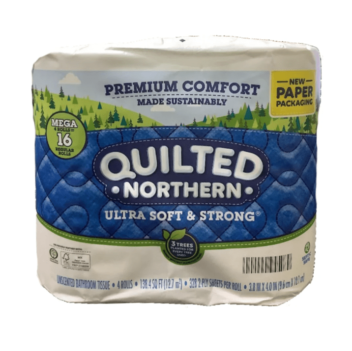 Quilted Northern Ultra Soft & Strong Toilet Paper, 4 Mega Rolls = 16 ...
