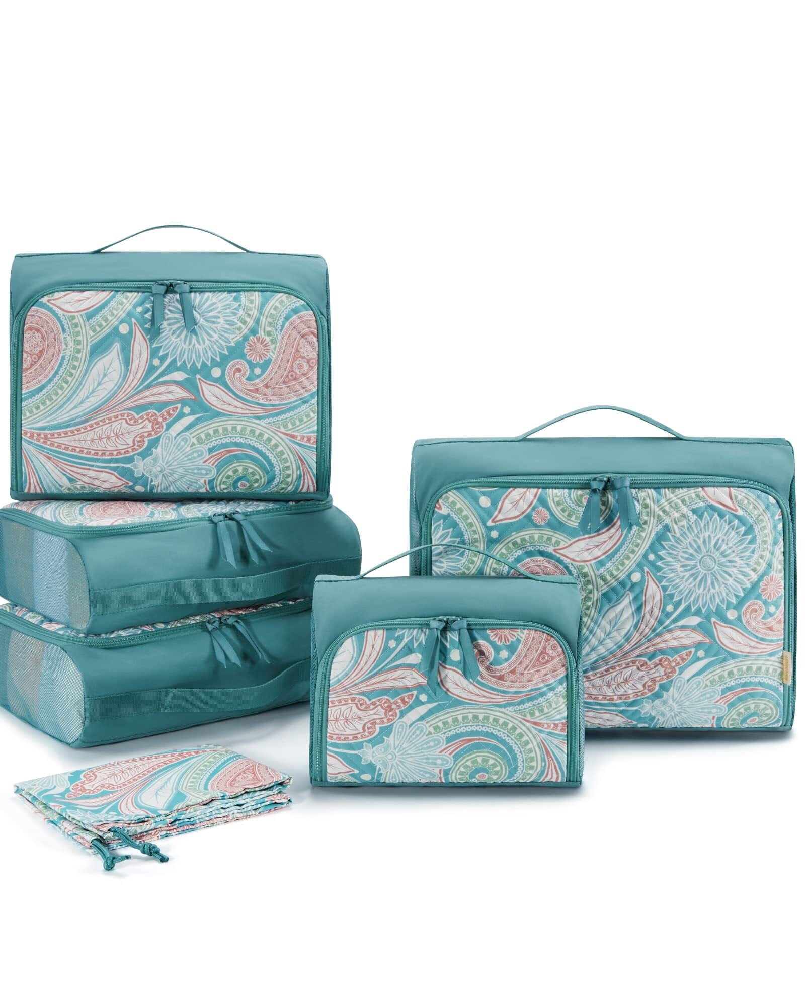 Quilted Packing Cubes for Travel, 6 Set Packing Cubes for Suitcases ...