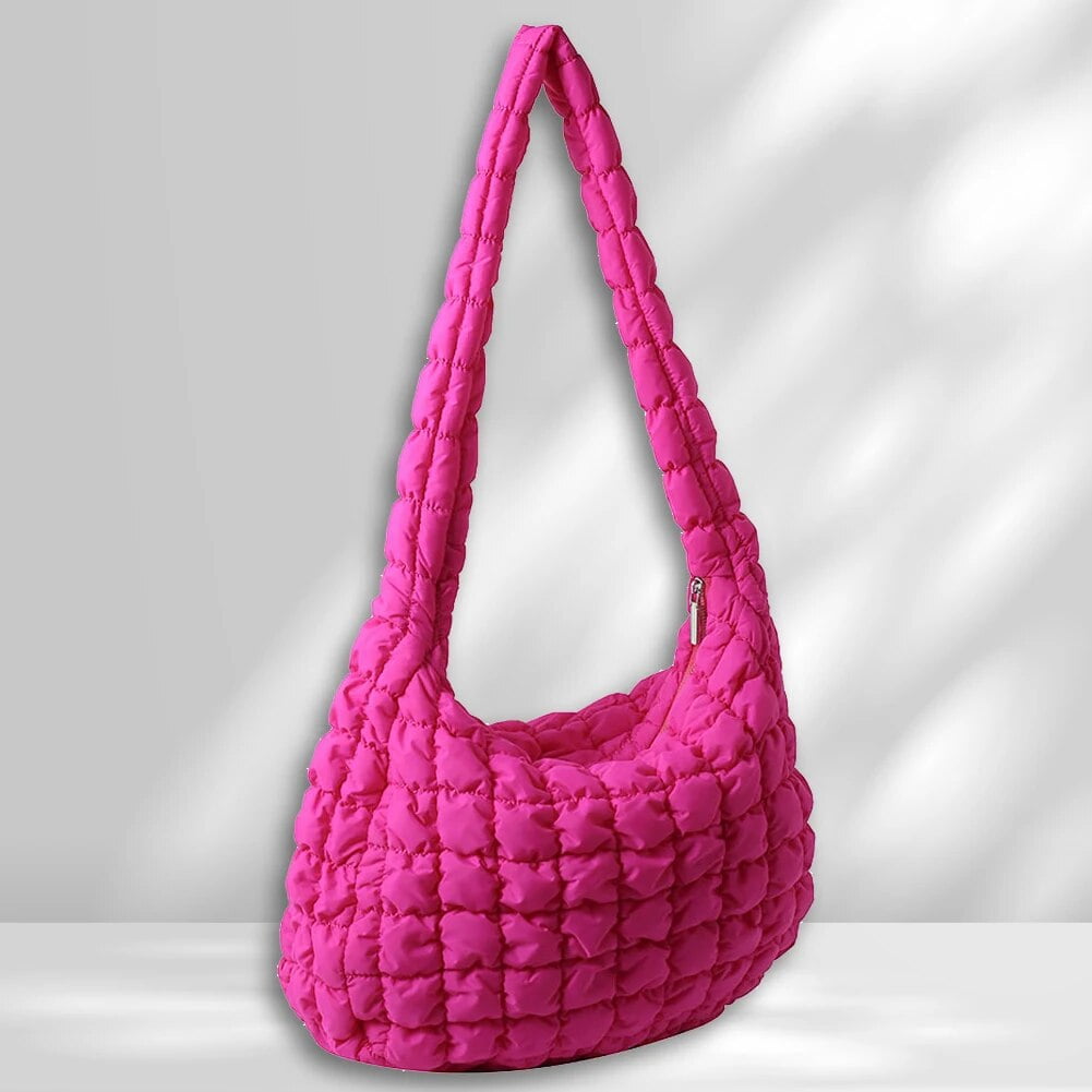 Quilted Padded Crossbody Bag for Women Pleated Bubbles Cloud Shoulder ...