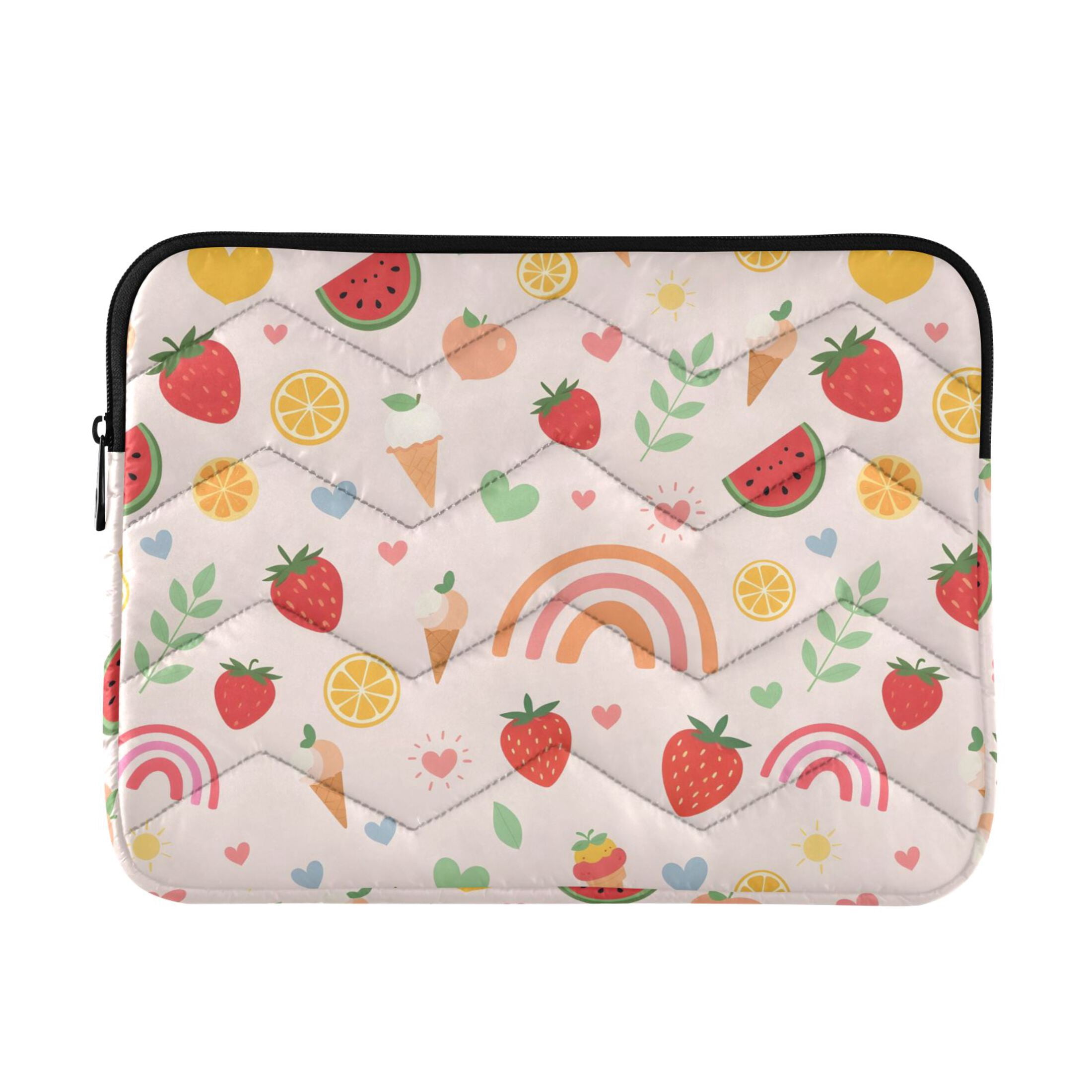 Quilted Padded Ice Cream Watermelon Strawberry Lemon Printed Laptop ...