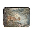 Quilted Padded Sika Deer Printed Laptop Sleeve Case for 13–14 inch ...