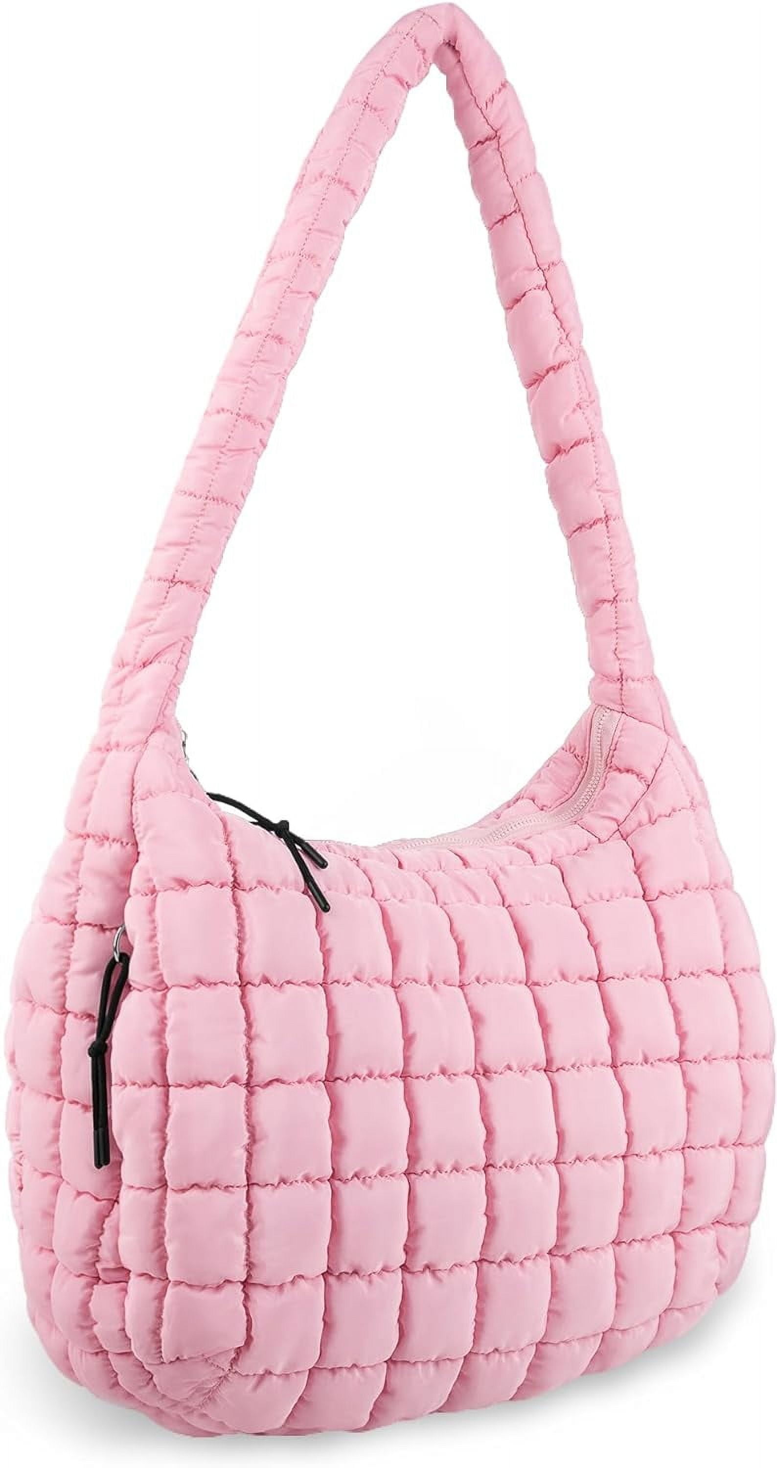 Quilted Puffer Tote Bag Large Crossbody Shoulder Bag with Zipper, Nylon ...