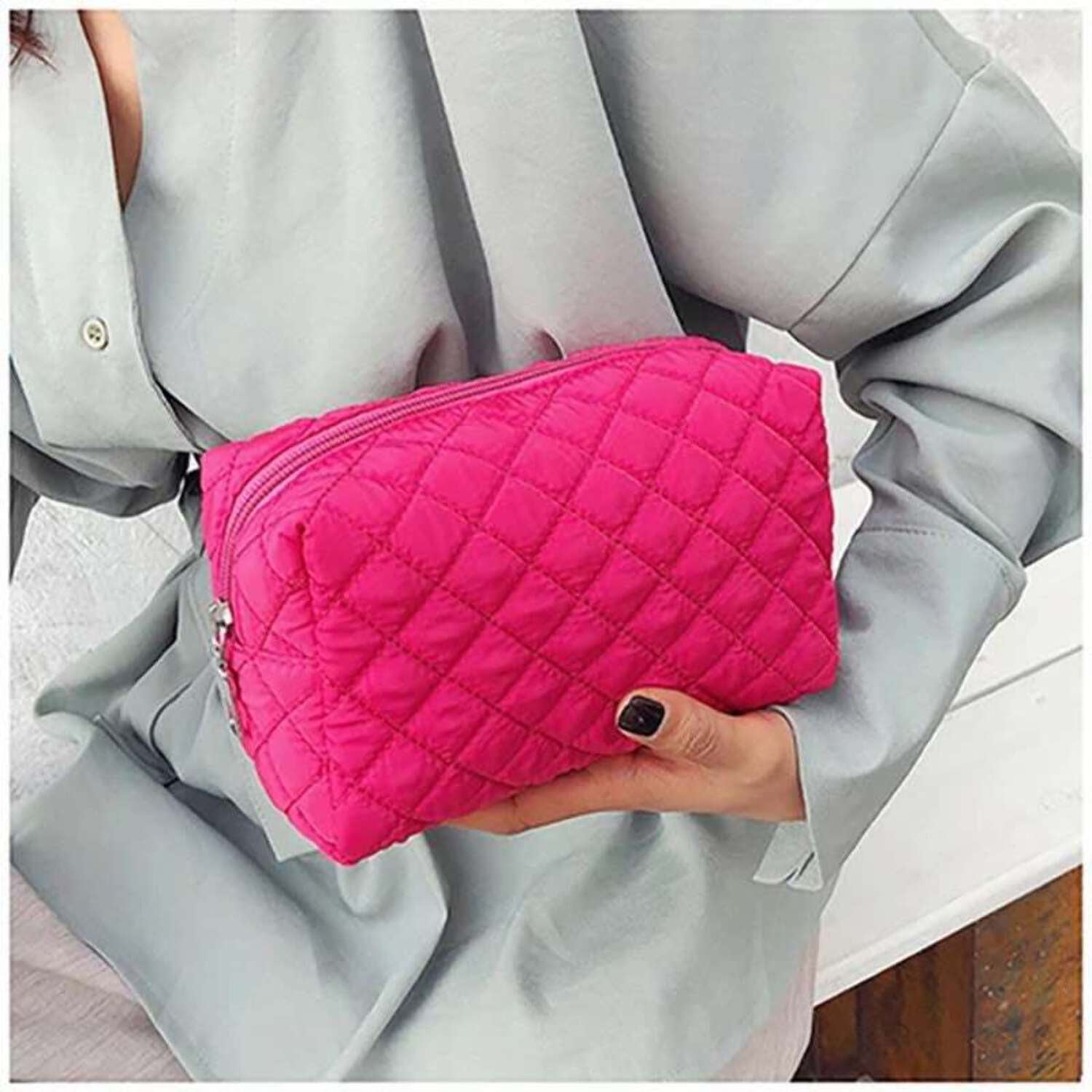 Quilted Puffy Cosmetic Makeup Bag Pouch - Walmart.com