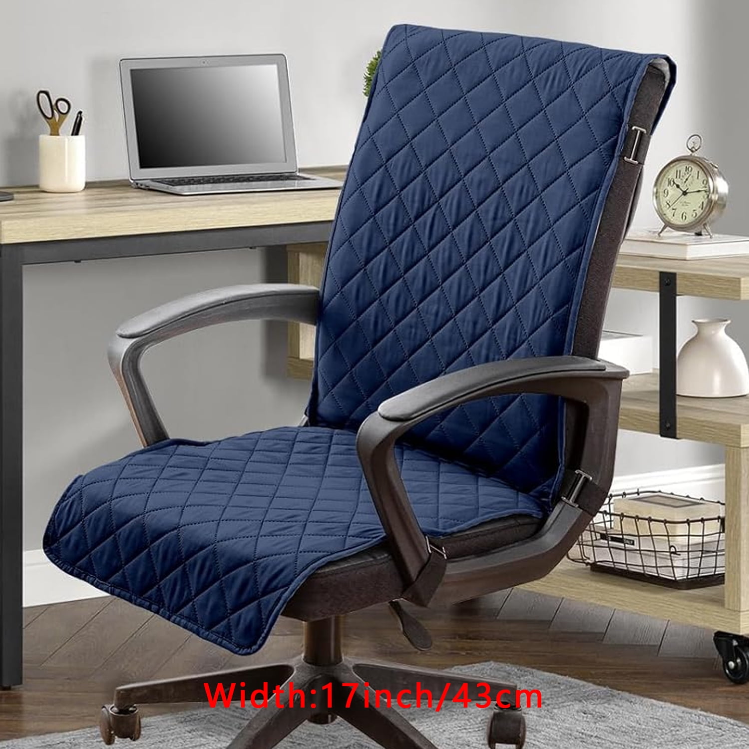 Quilted Reversible Office Chair Slipcover Water Dining Chair Cover Desk ...