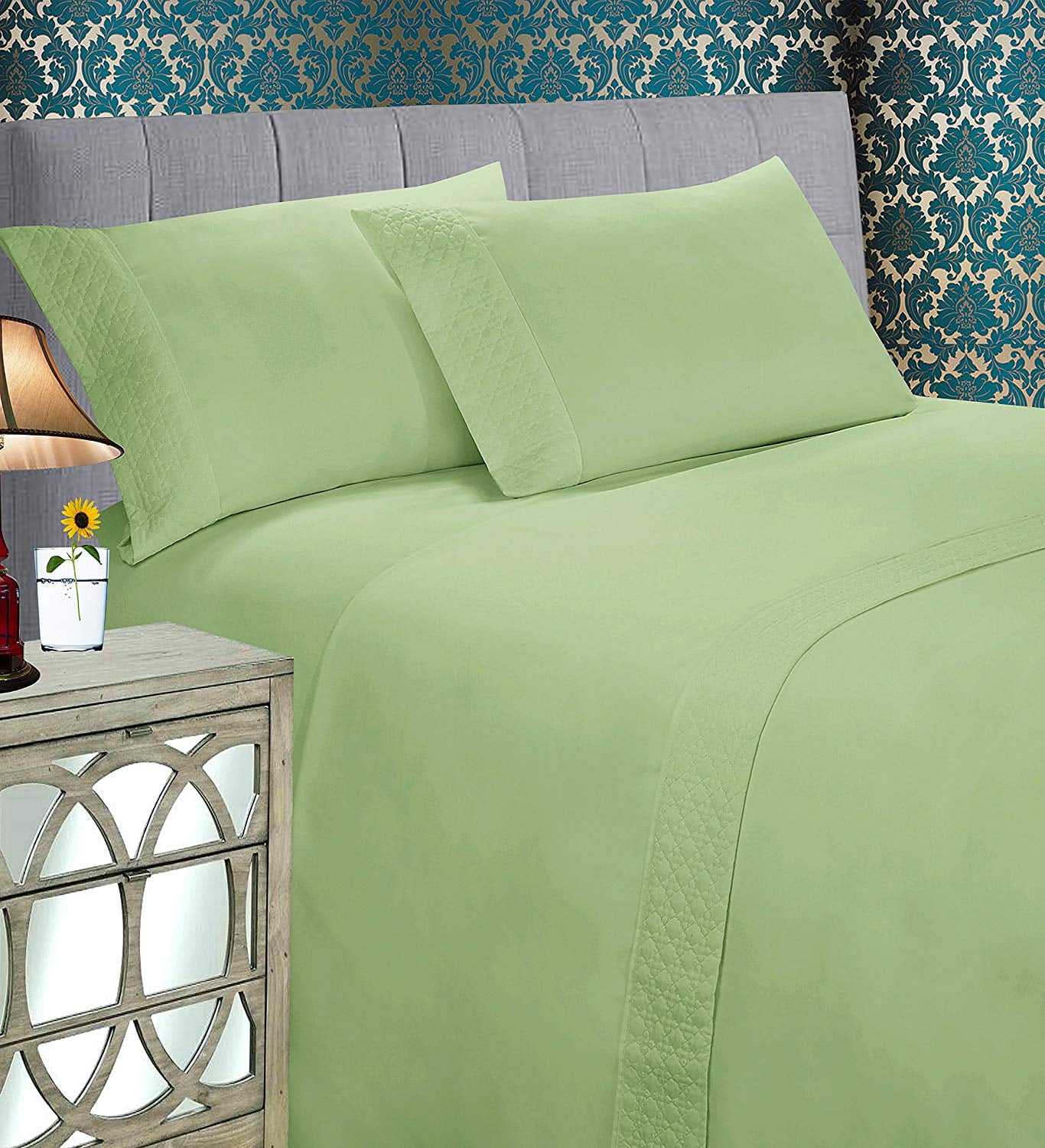 Quilted-Sheets-Queen-Sage - Walmart.com