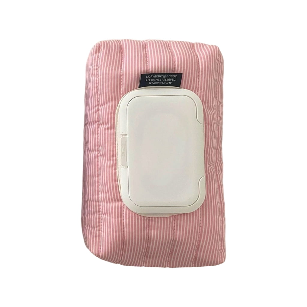 Quilted Stripe Fabric Wipes Pouch Practical Polyester Car Organiser ...