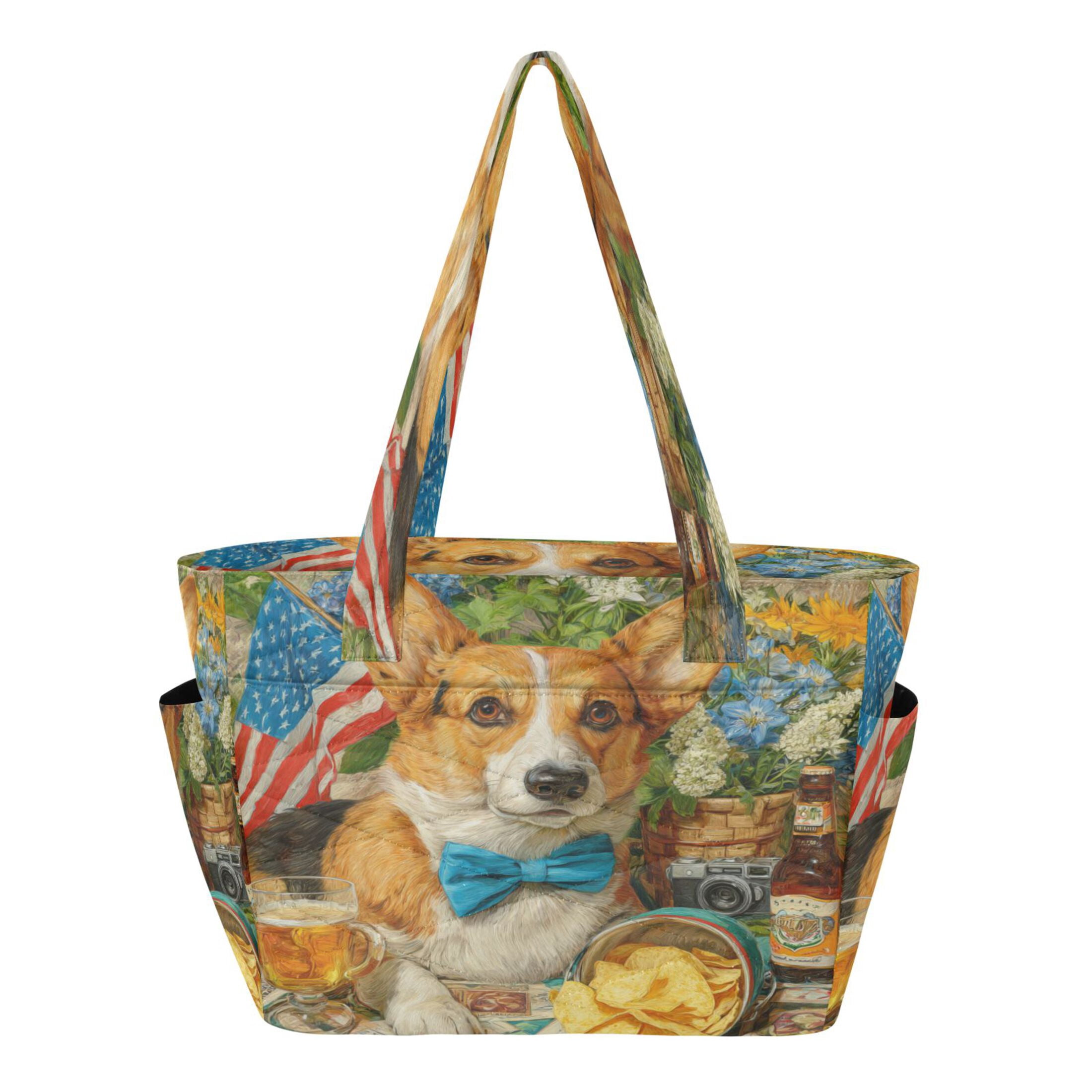 Quilted Tote Bag Large Capacity Multi-Compartment Handbag Lightweight ...