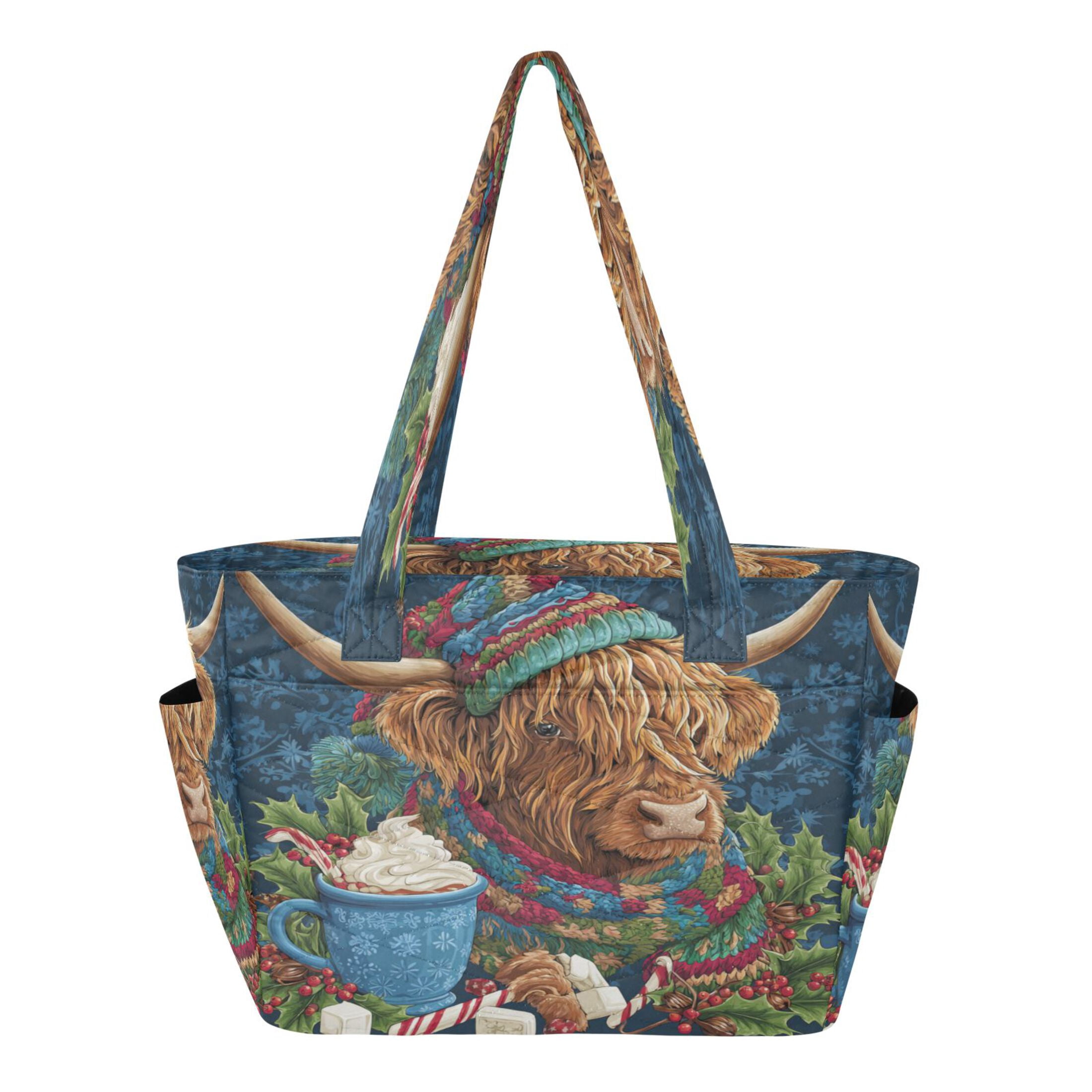 Quilted Tote Bag Large Capacity Multi-Compartment Handbag Lightweight ...