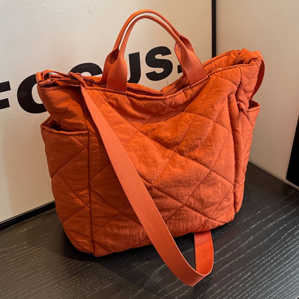 Quilted Tote Bag for Women Puffer Hobo Handbags Lightweight Puffy Cross ...
