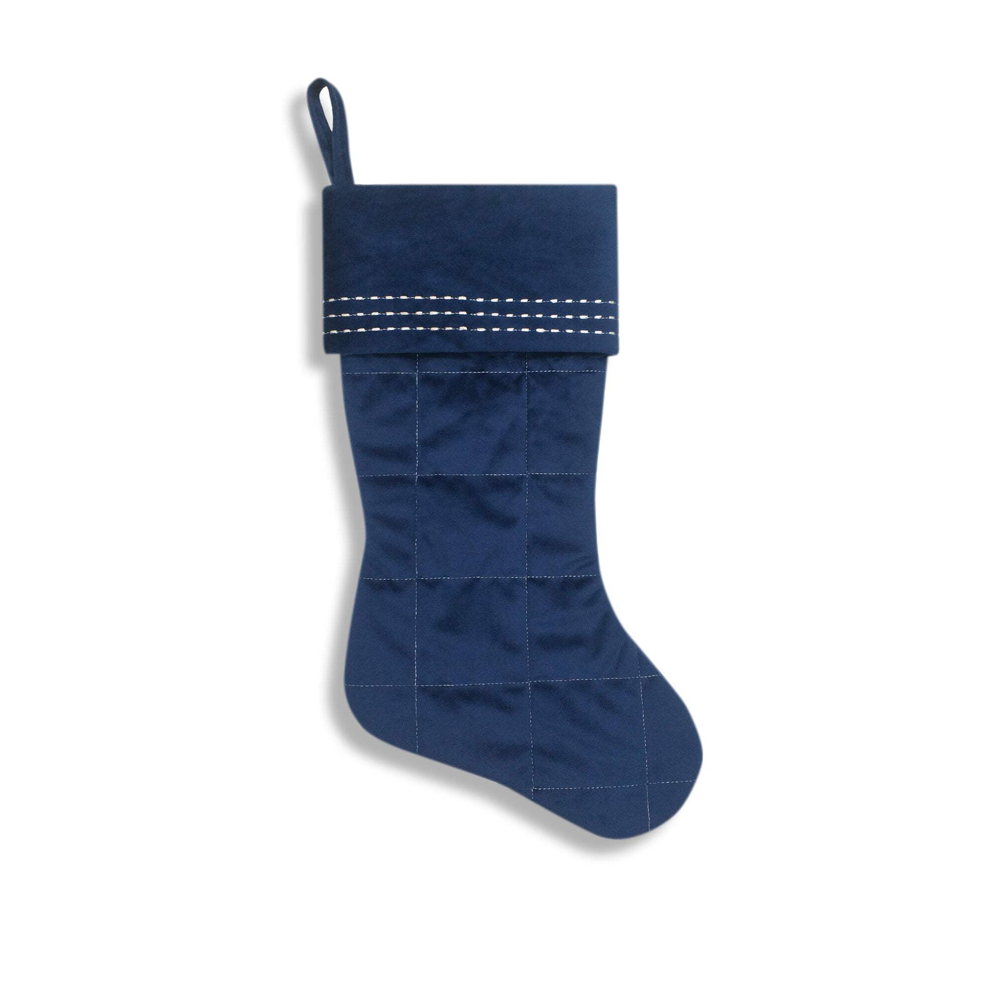 Quilted Velvet Christmas Stocking with Pick-Stitch Detail - Walmart.com