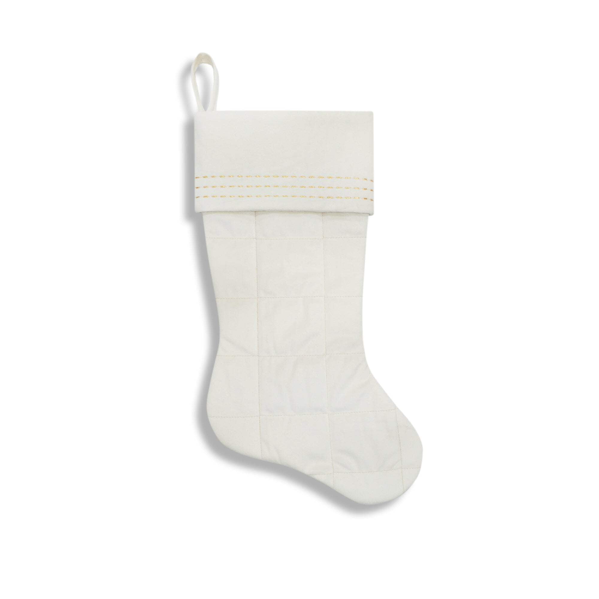 Quilted Velvet Christmas Stocking with Pick-Stitch Detail - Walmart.com