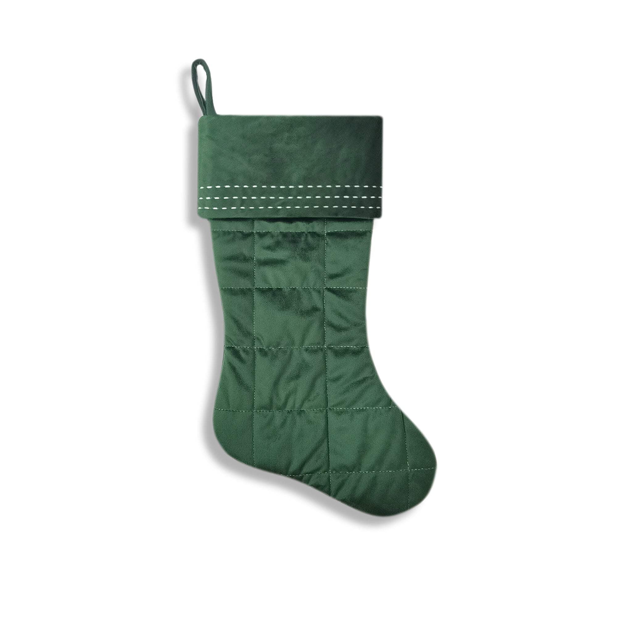 Quilted Velvet Christmas Stocking with Pick-Stitch Detail - Walmart.com