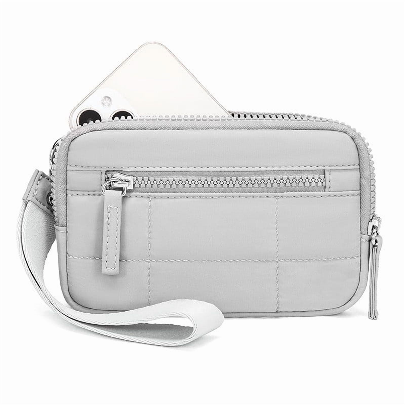 Quilted Wristlet Wallet with 3 Zipper Compartments, Rfid Blocking Card ...