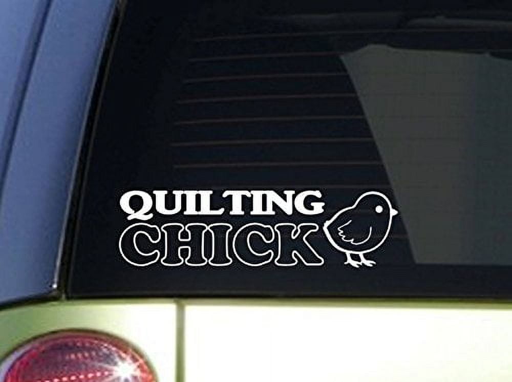 Quilting Chick *J194* 8 inch wide Sticker quilt decal - Walmart.com