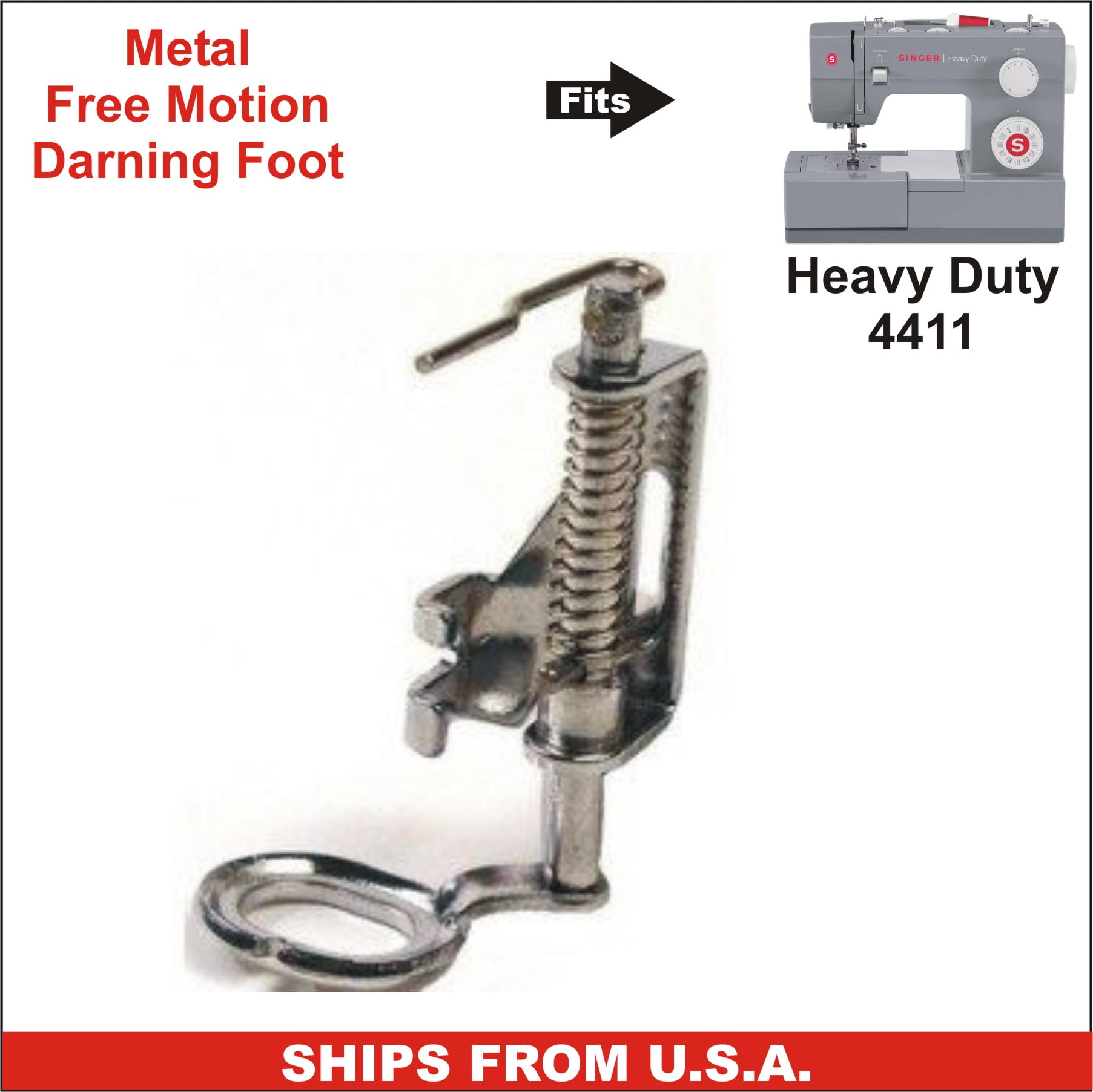 Sewvacusa Quilting Darning Stippling Foot, Fits SINGER 4411, Low Shank ...