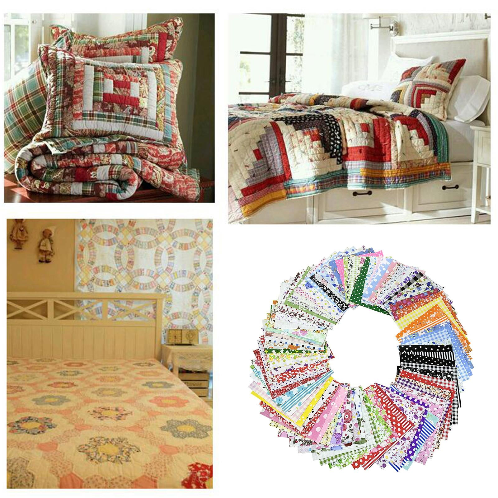 Quilting Fabric, 100pcs Cotton Quarters Fabric Bundles, Pre-Cut Squares ...