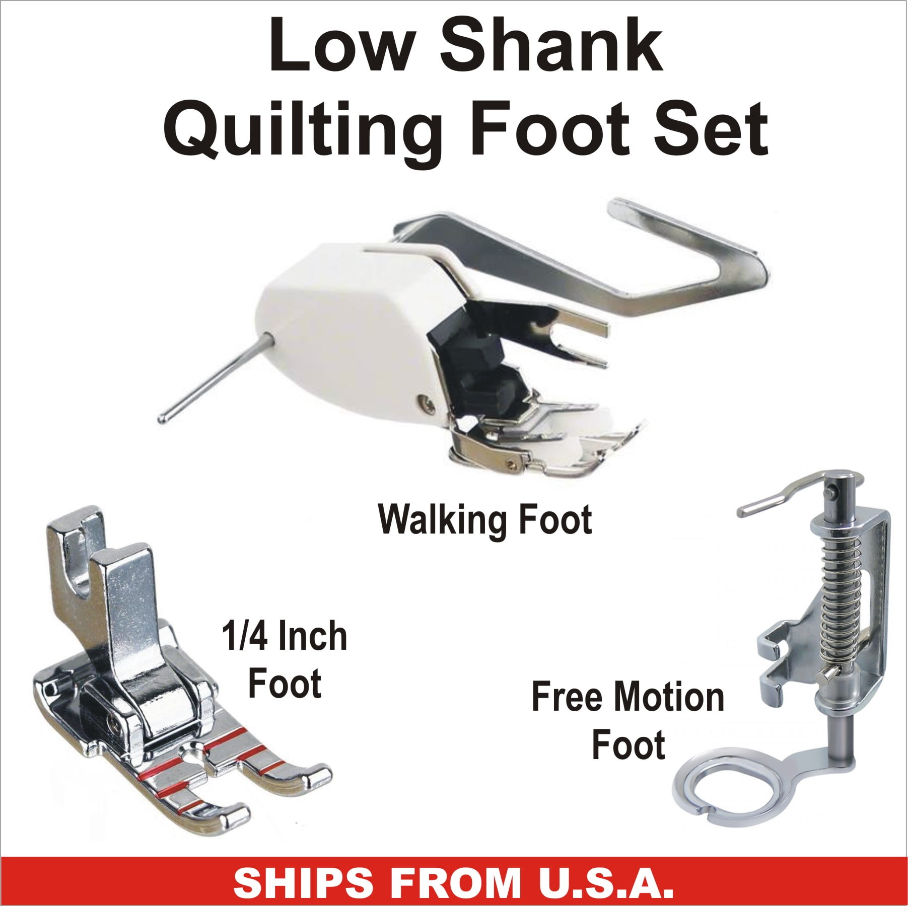 Quilting Foot Set Fits All Low Shank Sewing Machines SINGER, BROTHER ...