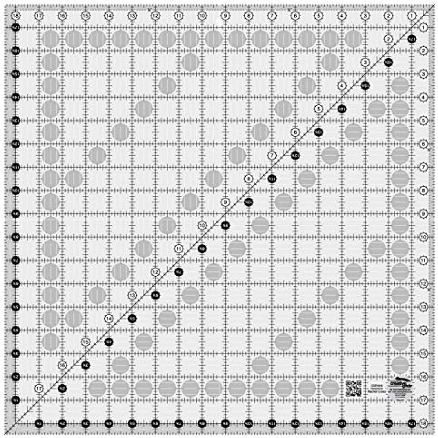Creative Grids 18.5" Square Quilting Ruler with Alignment Triangle Cut ...
