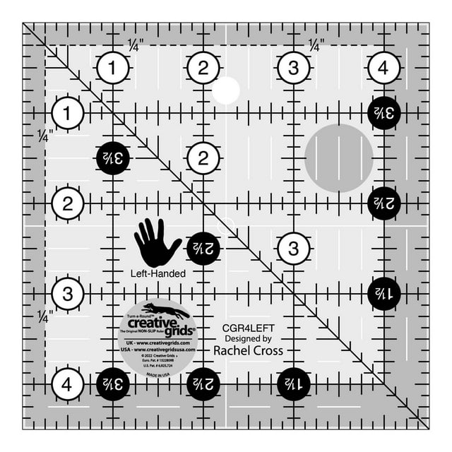 Creative Grids Quilt Ruler 4-1/2in Square # CGR4Left - Walmart Business ...