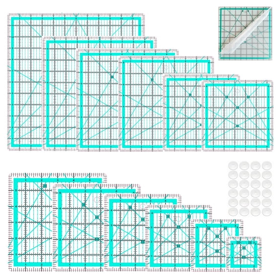 Quilting Rulers,12 Quilting Square Ruler(2.5",3.5",4.5",5",5.5",6",6.5 ...
