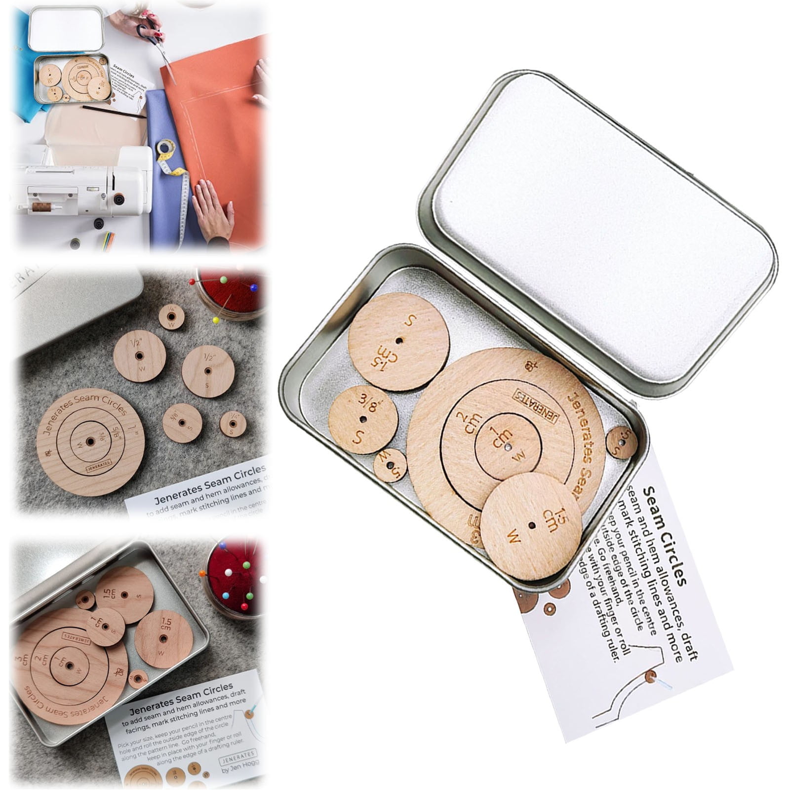 Quilting Rulers,Circle Template, Jenerates Seam Circles Wooden Circle ...