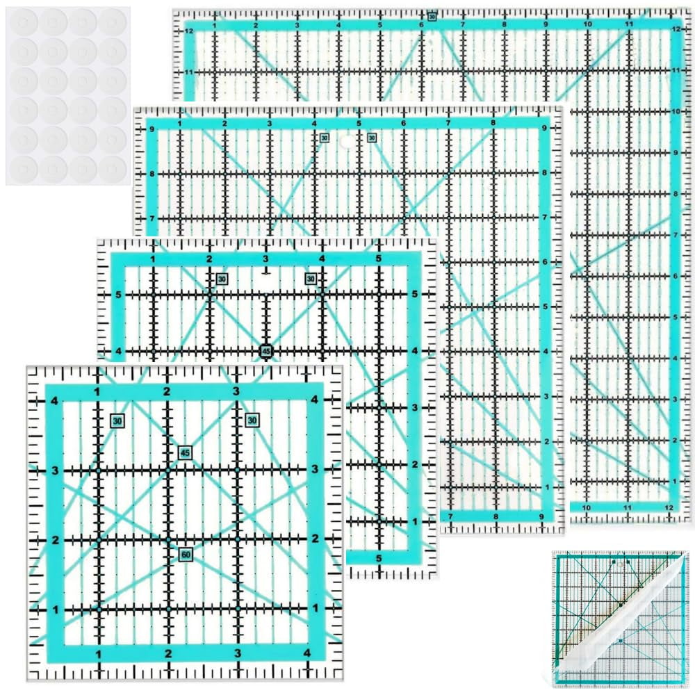 Quilting Rulers,Quilting Templates Square Ruler (4.5", 6", 9.5", 12.5 ...