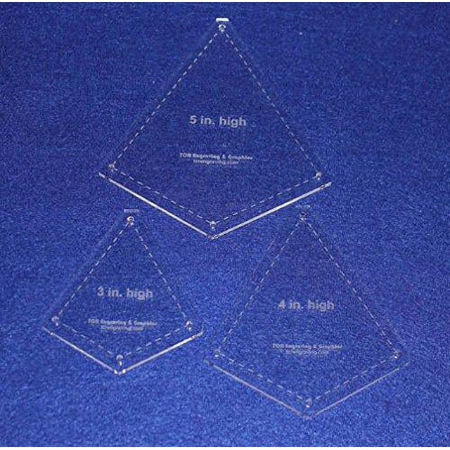 Quilting Template -3 Piece "Kite" Shape Set - 1/8" Clear Acrylic ...