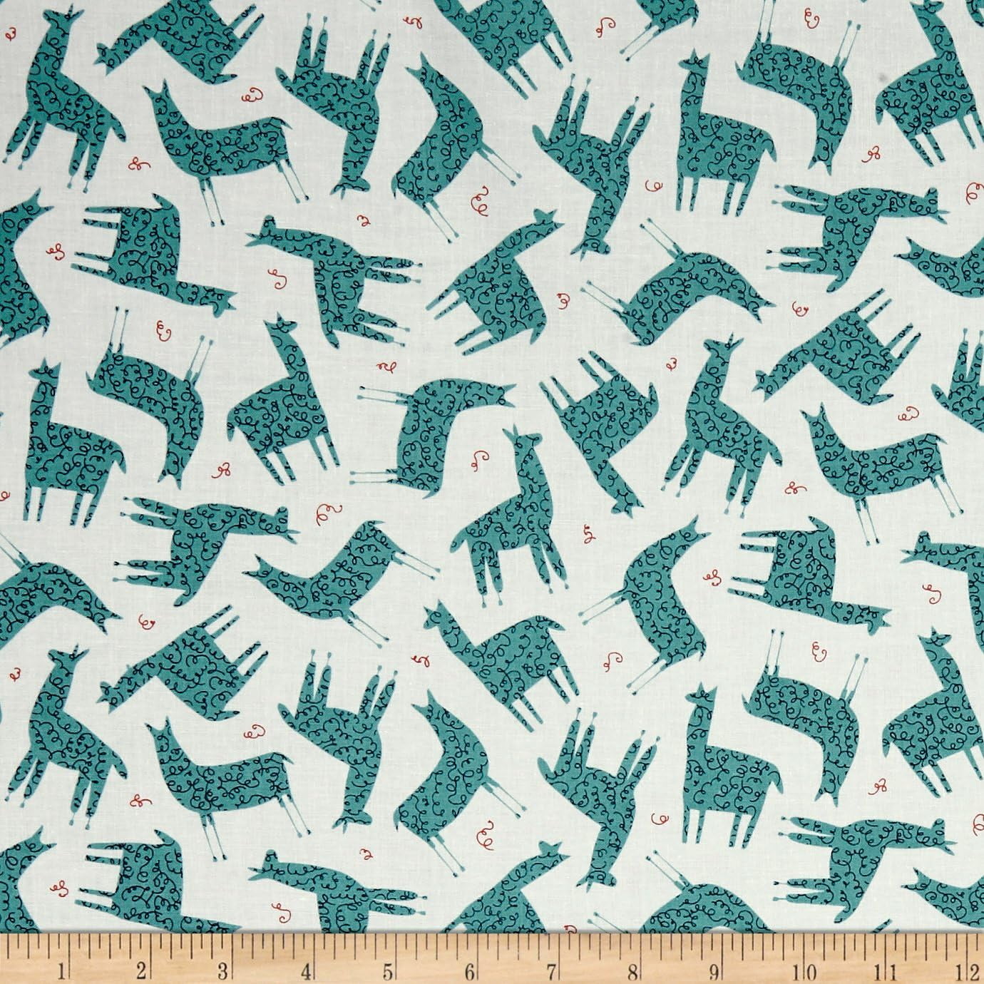 Quilting Treasure Alpaca Picnic Alpacas Silhouettes White 100% Cotton ...