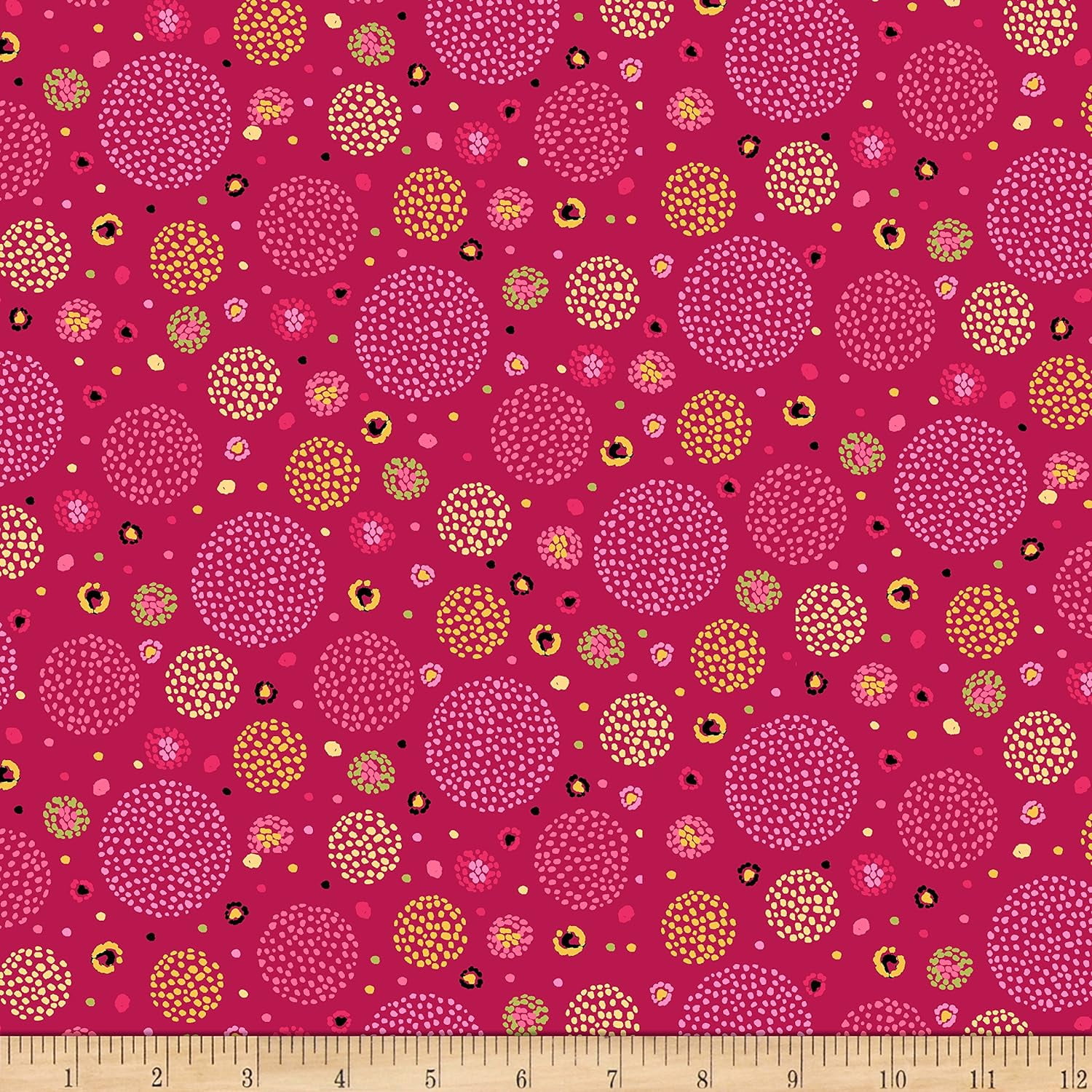 Quilting Treasure Aziza Dotted Circles Azalea Quilt, Pink 100% Cotton ...