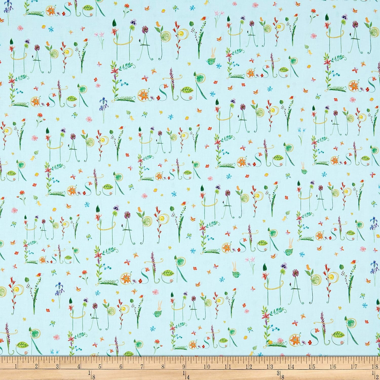 Quilting Treasures Happy Easter Happy Easter Words Light Blue 100% ...