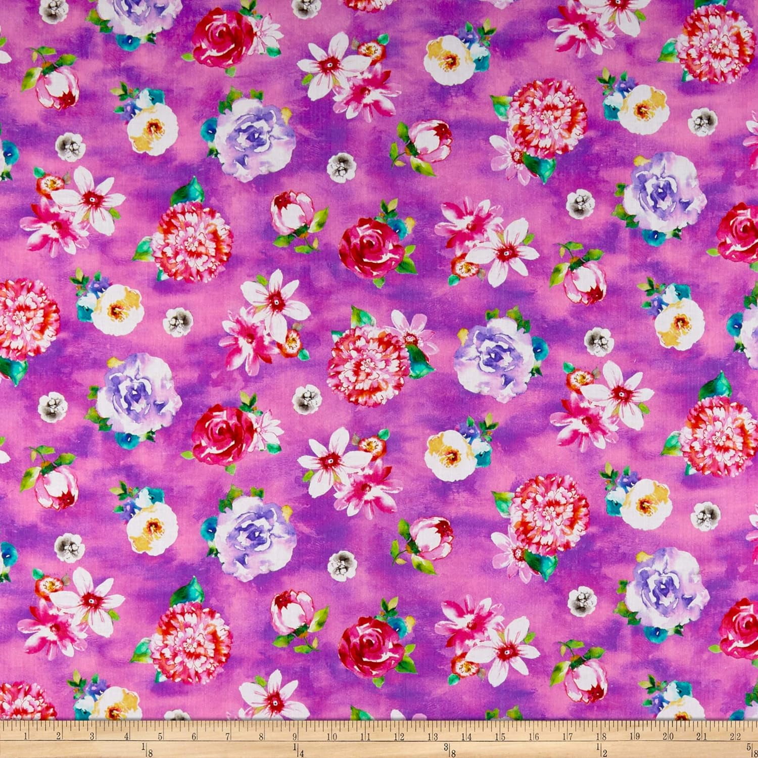 Quilting Treasures Quilt Fabrics Annabelle Floral Toss Pink 100% Cotton ...