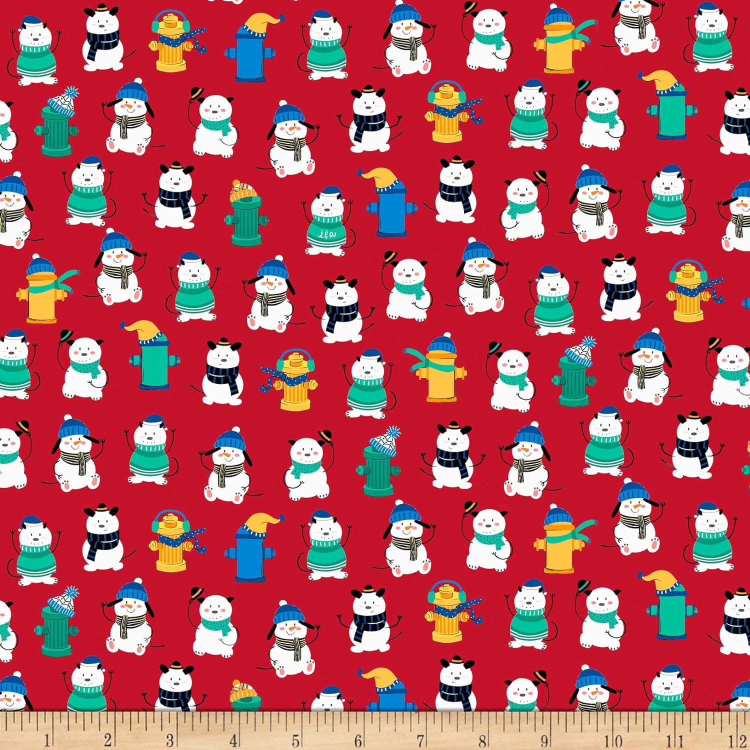 Quilting Treasures Quilt Fabrics Ink & Arrow Chilly Dogs Winter Dogs ...