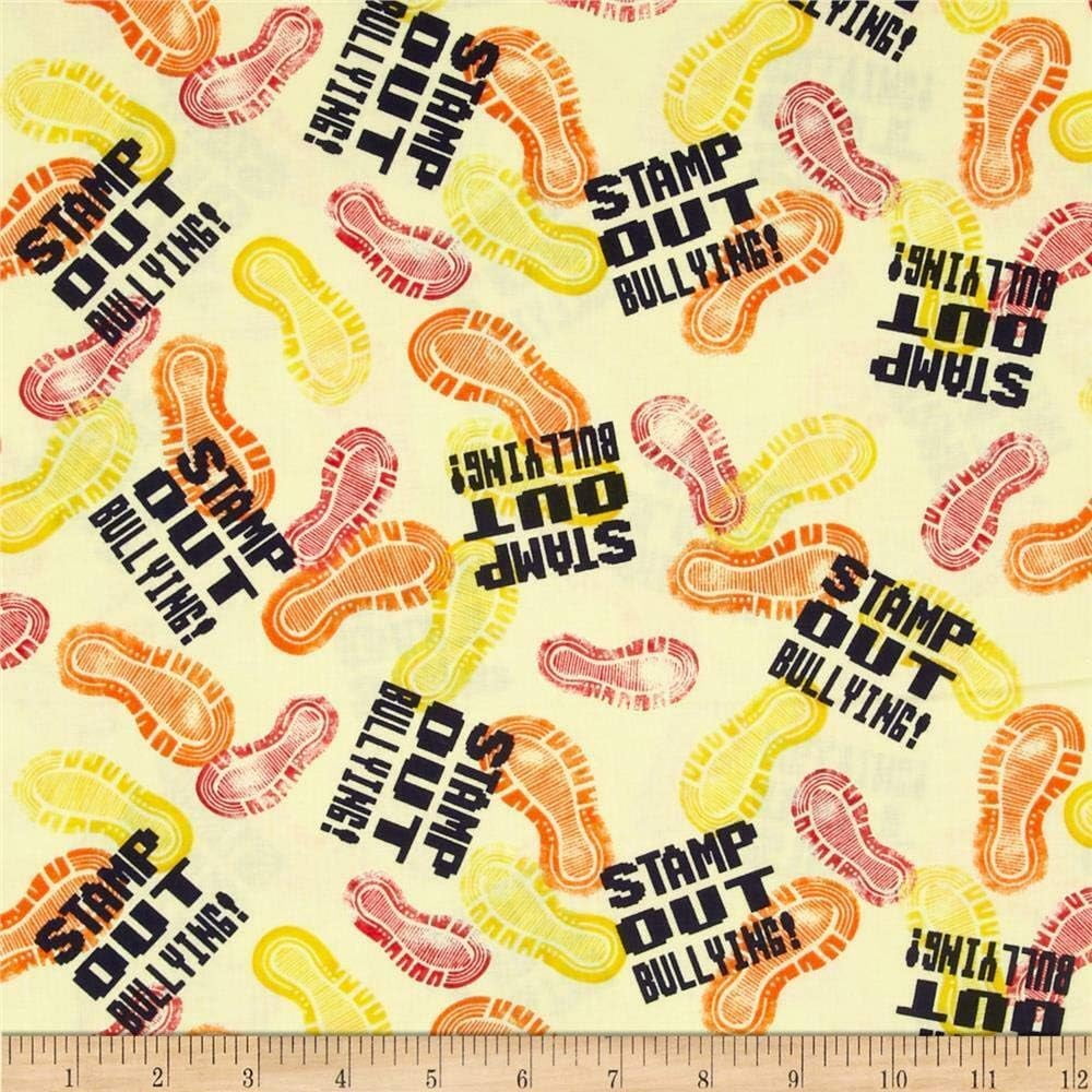 Quilting Treasures Take A Stand Stamp Out Bullying Toss 100% Cotton ...