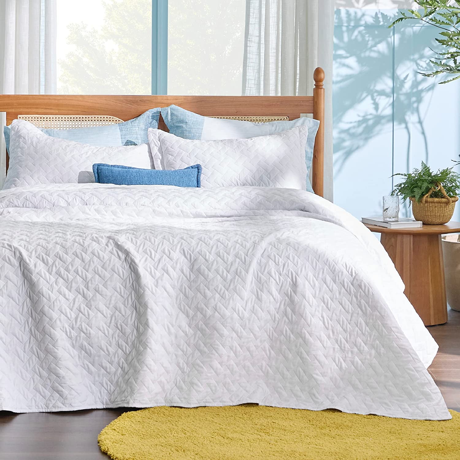 Quilts Queen Size - Lightweight Bedspreads Queen Size with Basket Weave ...