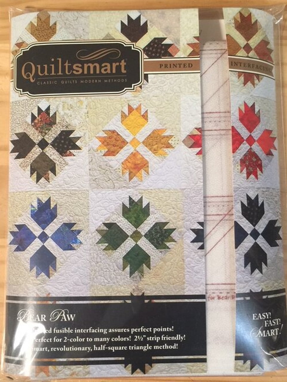 Quiltsmart Bear Paw Quilt Printed Interfacing Kit Pack - Walmart.com