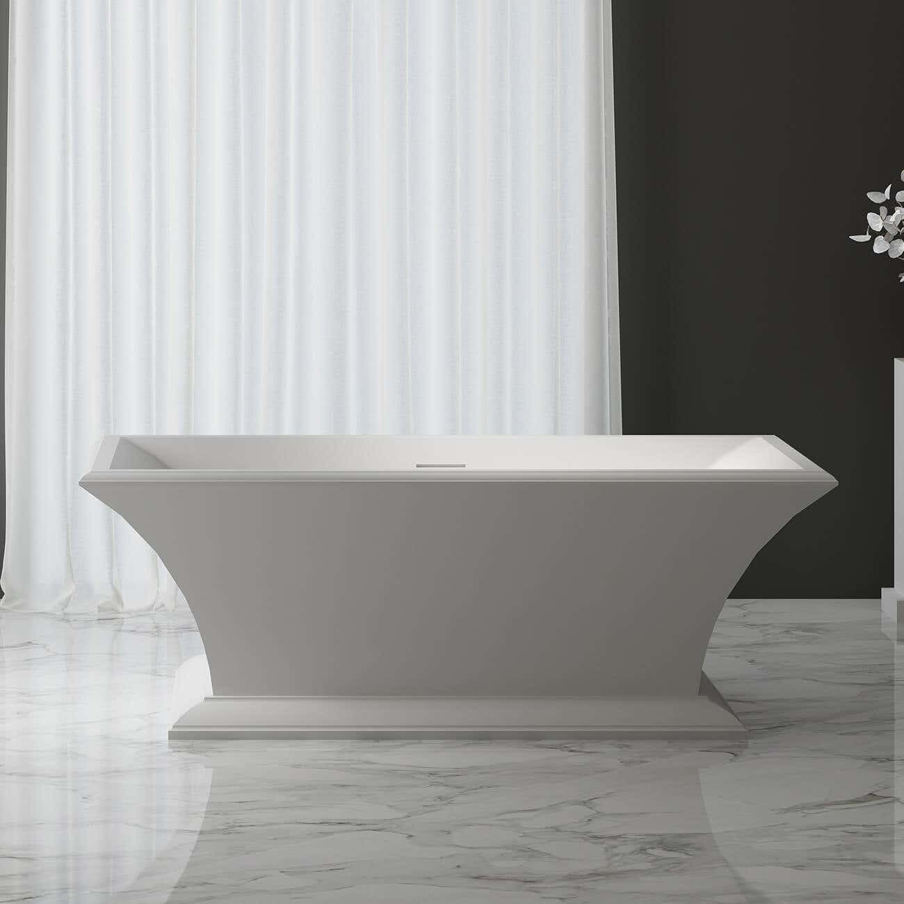 Quin 67 Inch Acrylic Double Ended Pedestal Tub - Walmart.com