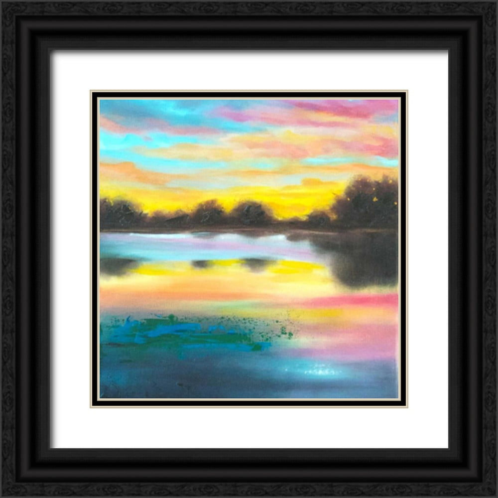 Quin, Marabeth 20x20 Black Ornate Wood Framed with Double Matting ...