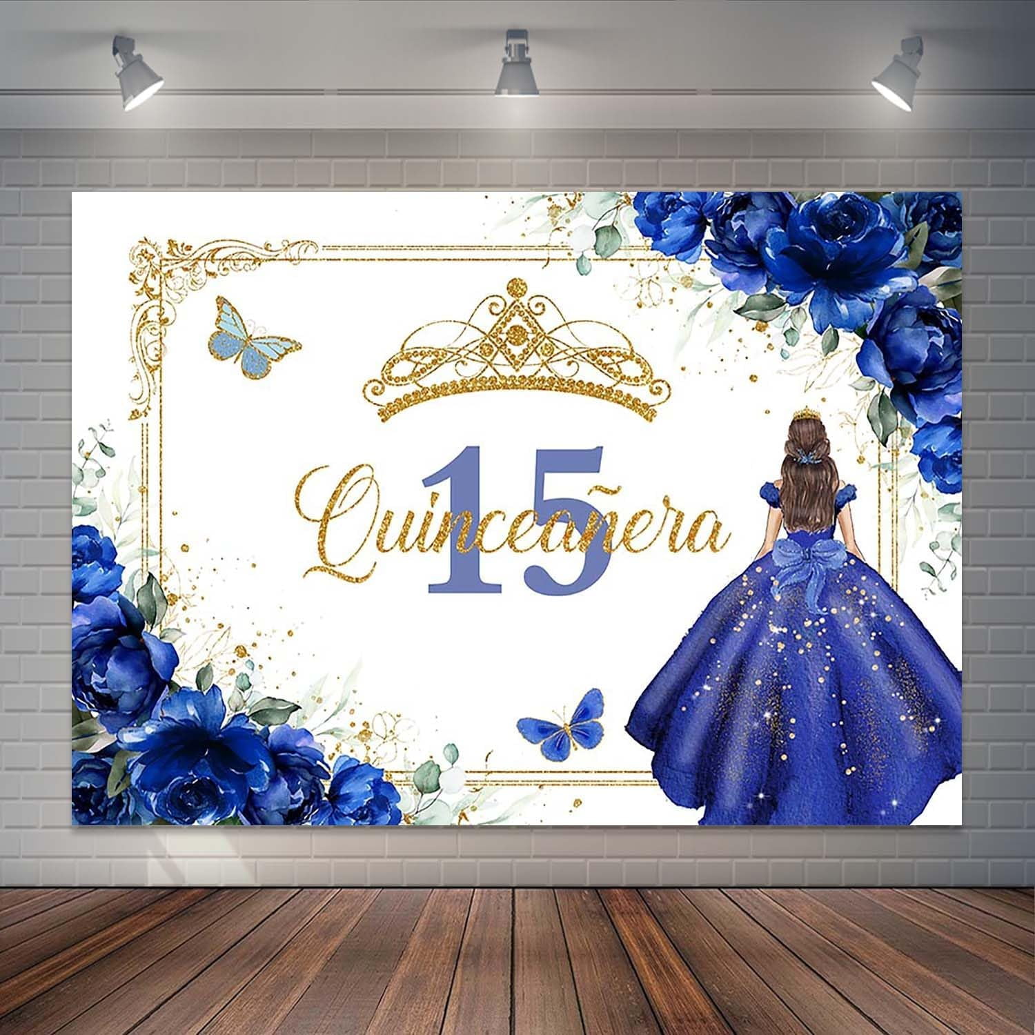 Quinceañera Birthday Backdrop Mis Quince Anos 15th Birthday Party ...