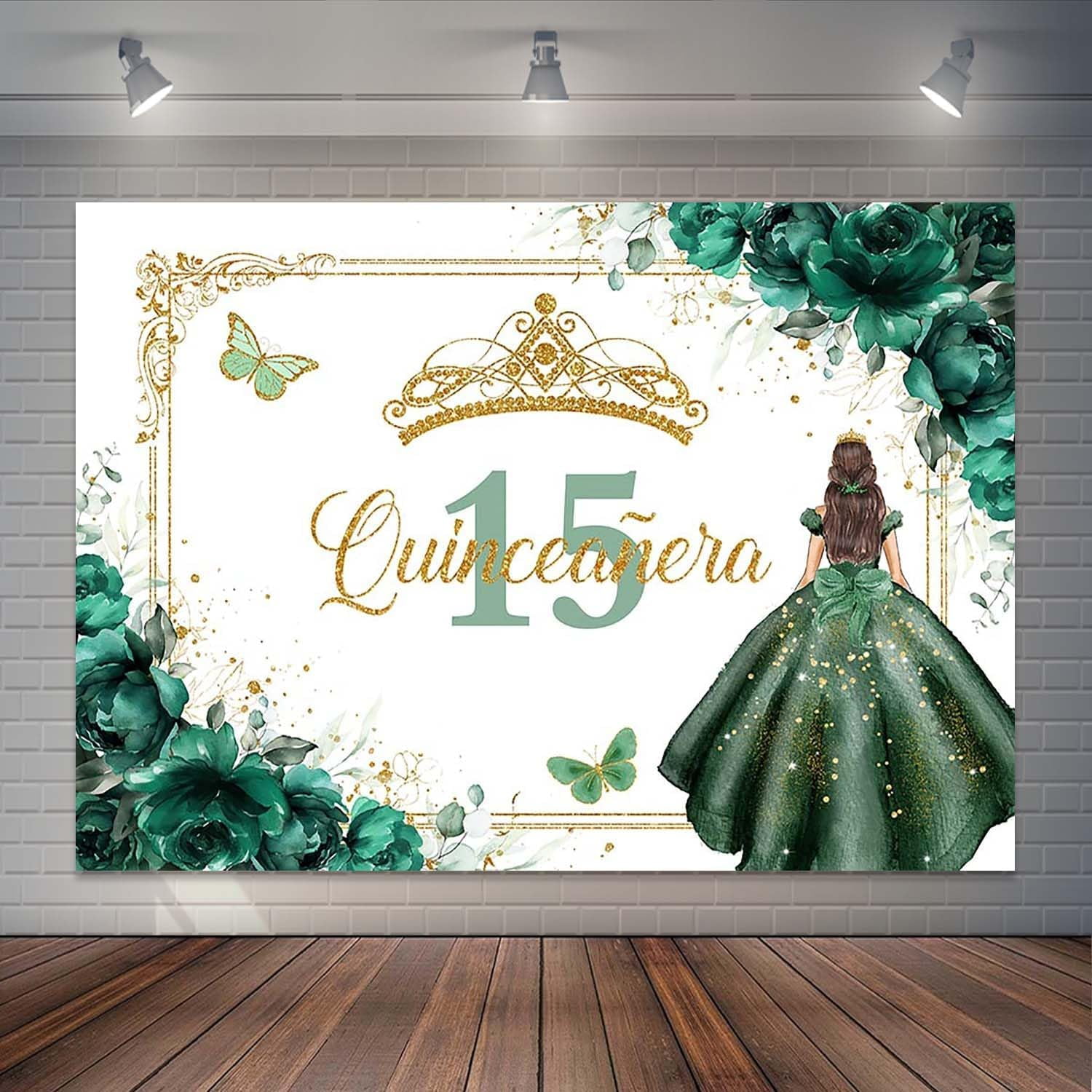 Quinceañera Birthday Backdrop Mis Quince Anos 15th Birthday Party ...