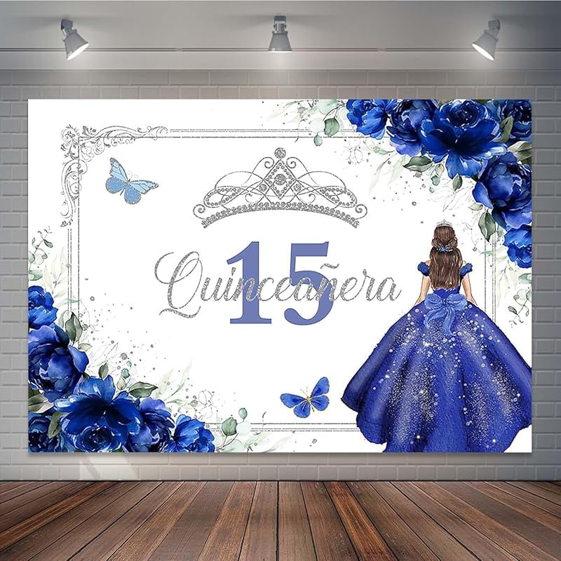 Quinceañera Birthday Backdrop Mis Quince Anos 15th Birthday Party ...