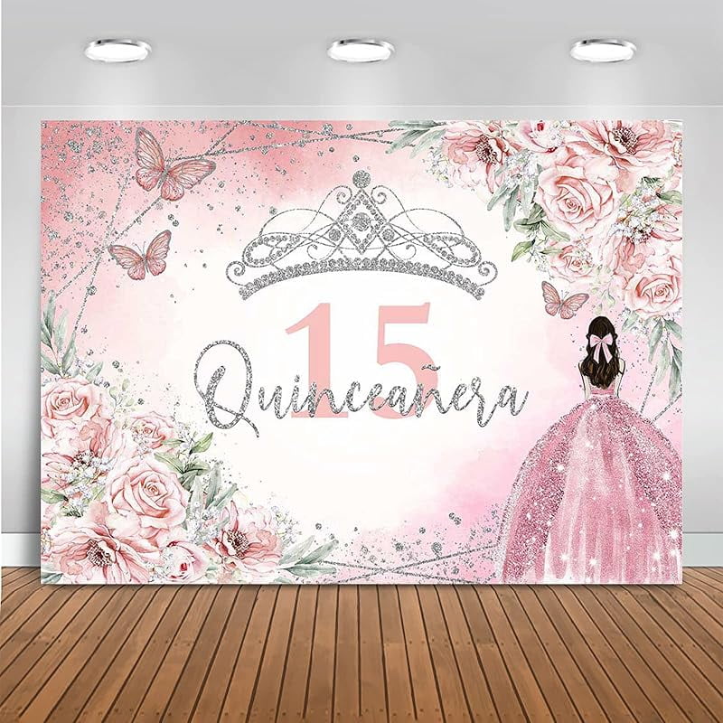 Quinceanera 15th Birthday Backdrop for Sweet Girl Mis Quince Anos 15th ...