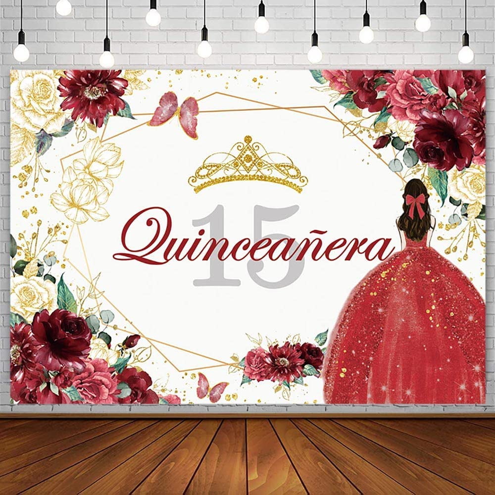 Quinceanera 15th Birthday Backdrop for Sweet Girl Mis Quince Anos Party ...