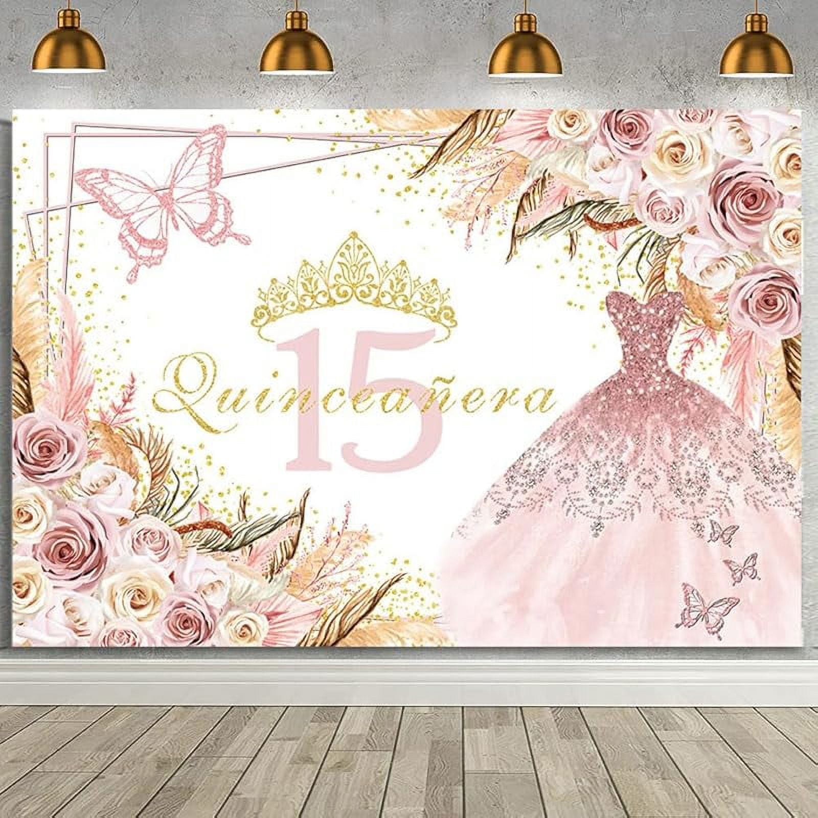 Quinceanera 15th Birthday Boho Backdrop for Sweet Girl Boho Birthday ...