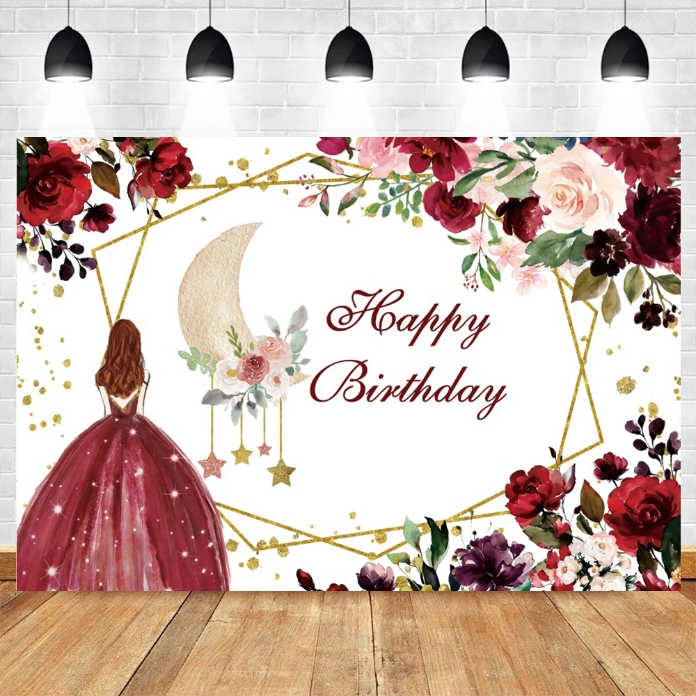 Quinceanera Sweet 15 16th Princess Backdrop for Photography Birthday ...