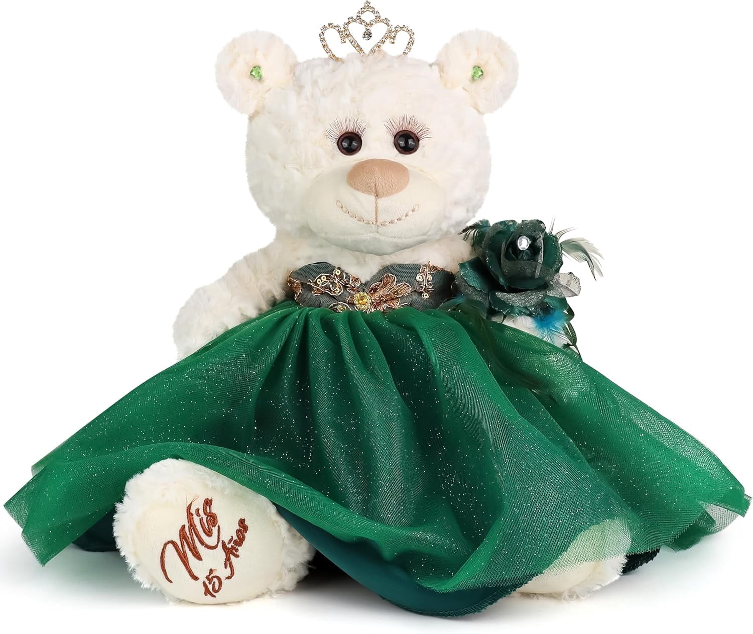 Quince Años Quinceañera Last Doll Teddy Bear in Emerald Green Dress ...