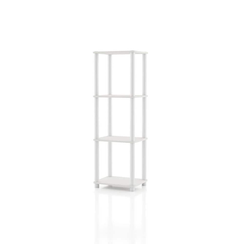 Quincy 44.2 in. Tall White Engineered Wood Display 4-Shelf Modular ...