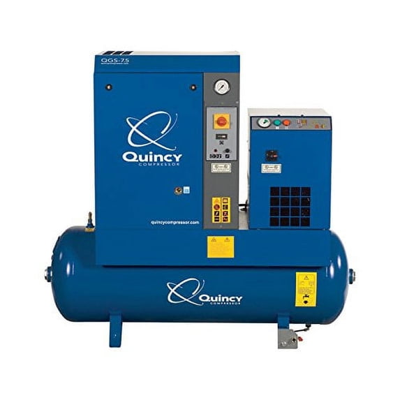 Quincy QGS Rotary Screw Compressor with Dryer - 5 HP, 230 Volt Single ...