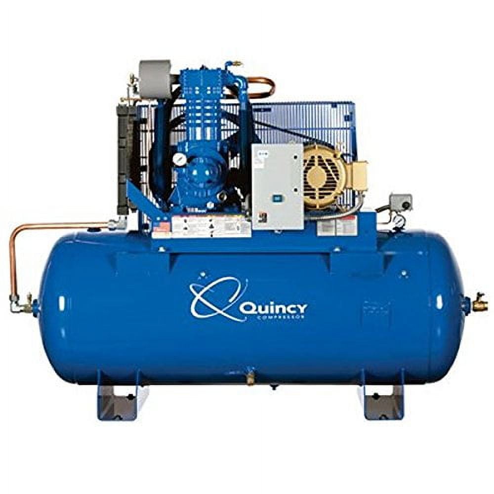 Quincy QP-10 Pressure Lubricated Reciprocating Compressor - 10 HP, 230 Volt, 3 Phase, 120-Gallon ...