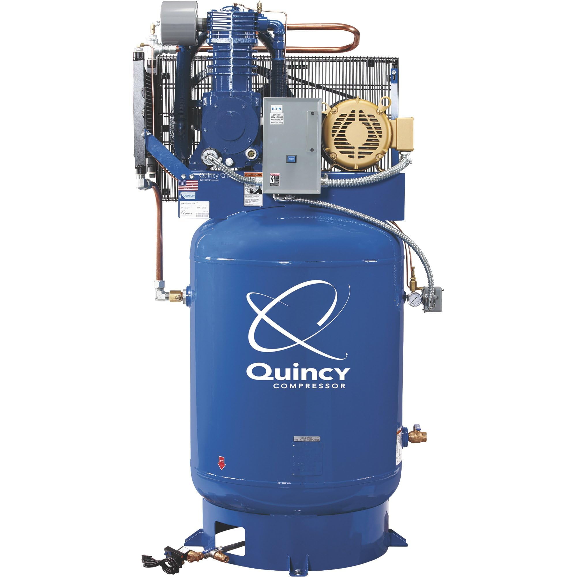Quincy QT-10 Splash Lubricated Reciprocating Air Compressor - 10 HP, 208 Volt, 3 Phase, 120 ...